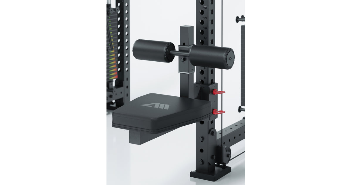 R8 Power Rack lat pull-down seat with knee blocker for lat pull-down on ...