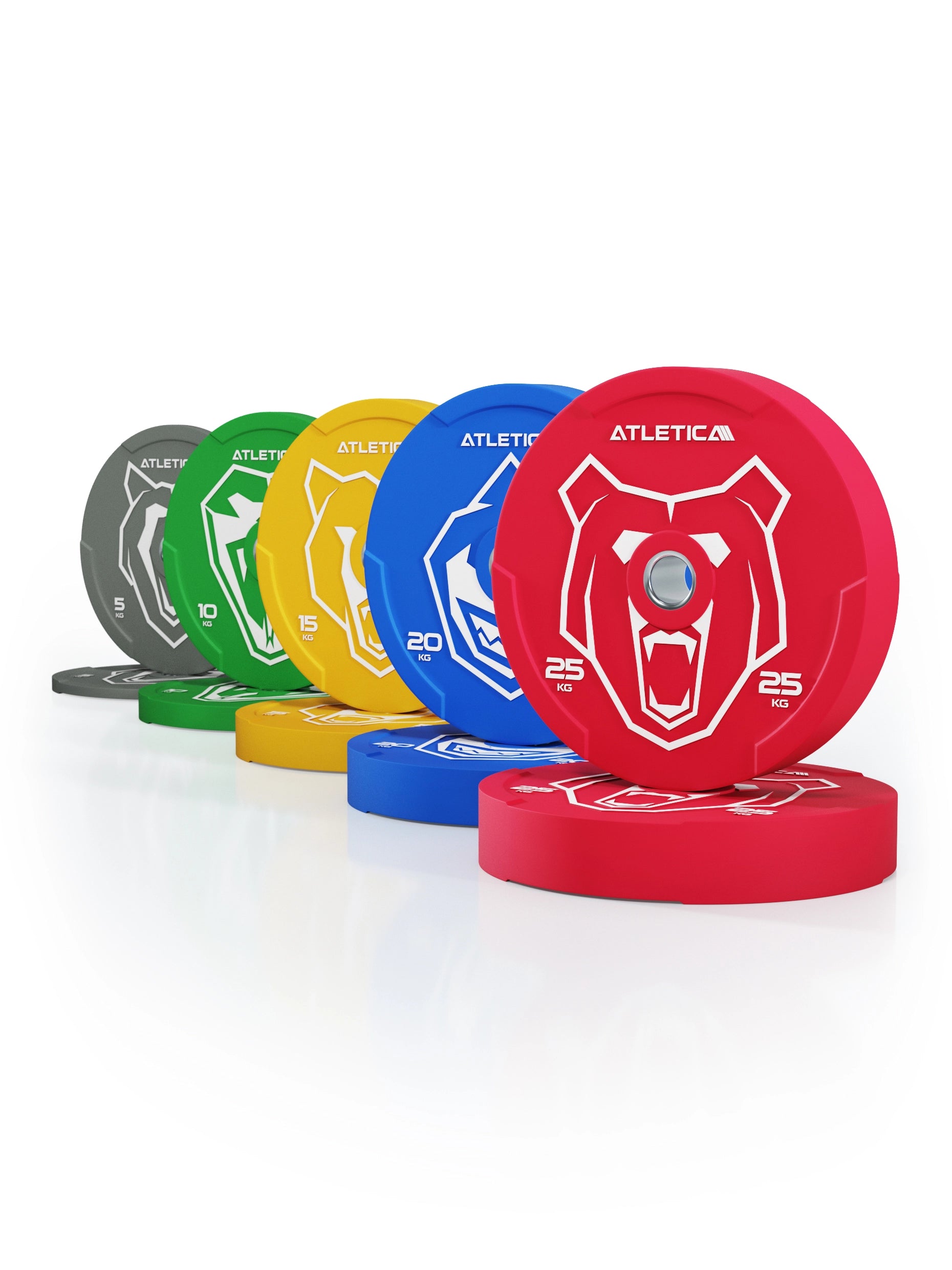 ATLETICA Animal Bumper Plates | SET | 70-300kg | Rubber | IWF Color Code