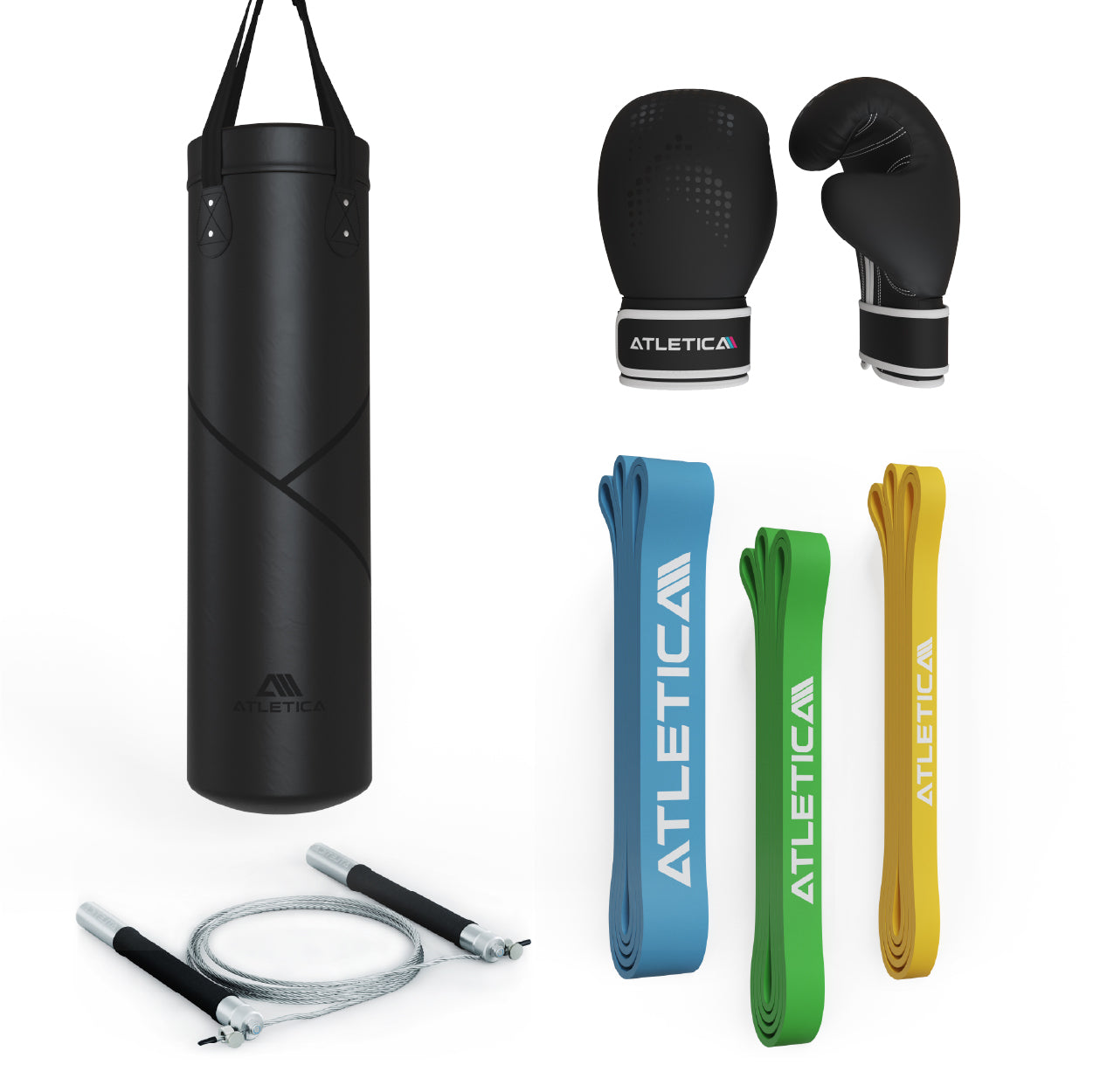 Fullbody Warm-Up Set | Boxsack, Handschuhe, Widerstansband, Springseil