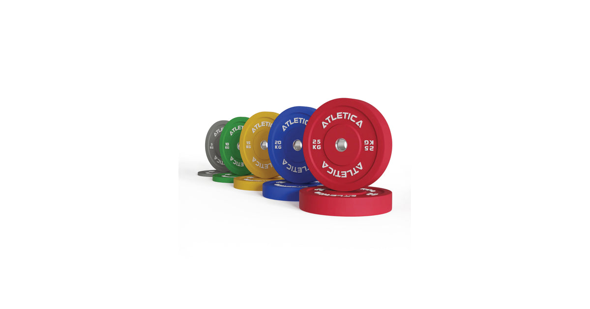 ATLETICA Bumper Plates Set | 50mm weight plates | 150 kg | Coloured