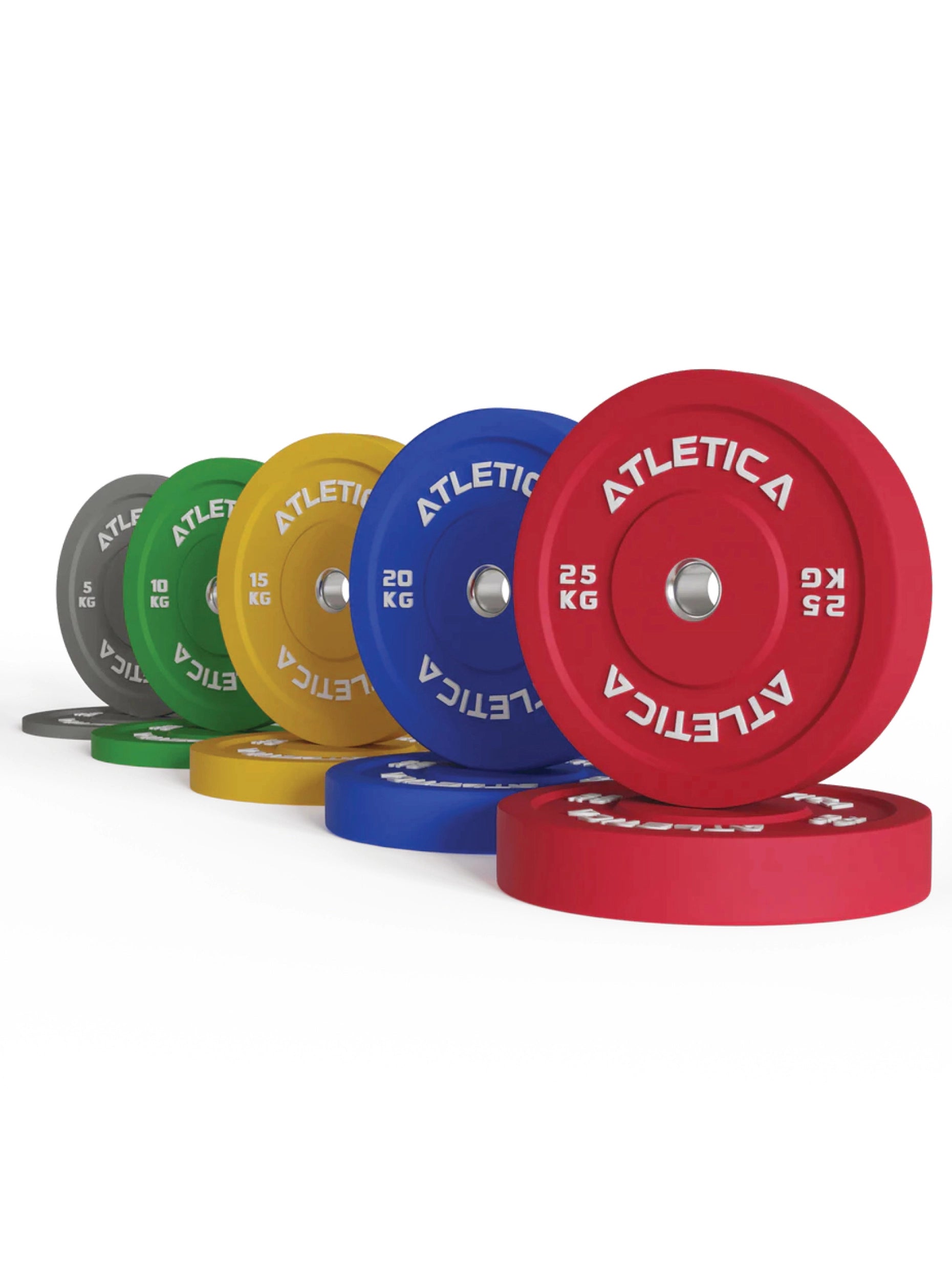 ATLETICA Bumper Plate Set | 50mm Hub | 150 kg Set | IWF Color-Coded