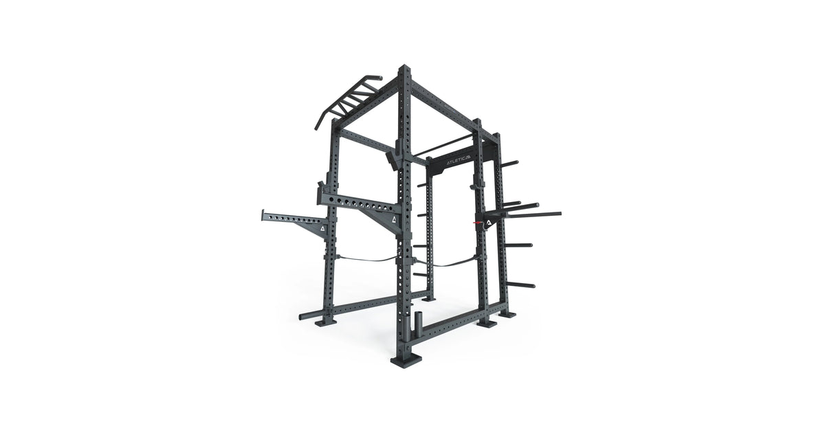 ATLETICA R8-ShockWave Power Rack | Safety Straps & Spotter Arms